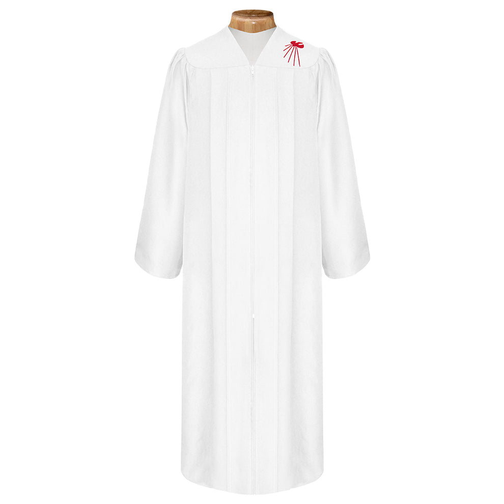 White Confirmation Robe With Dove – Choir and Clergy
