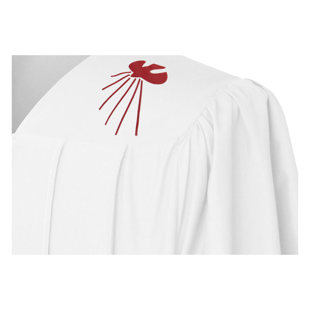 White Confirmation Robe With Dove – Choir and Clergy